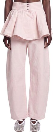 Alaia Denim Peplum Belt Skirt