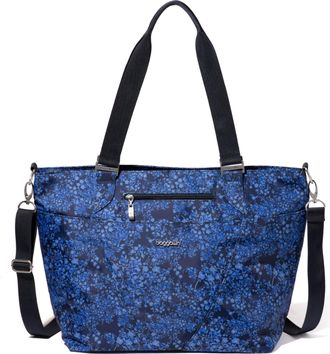 Baggallini Avenue Tote - mittelgroße Reise-Umhängetasche, 30,5 x 45,7 cm, leichte Laptop-Tragetasche, Tintenhortensien, Einheitsgröße