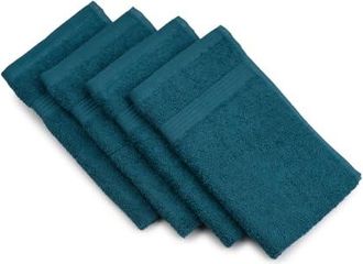 Gözze New York Gästetücher, 4er-Set, Weich und saugfähig, 100% Baumwolle, 30 x 50 cm - Petrol