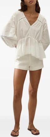 Faithfull The Brand short Hardy &agrave; ourlet retrouss&eacute; - Blanc