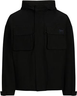 Maison Kitsun&eacute; Blouson droit &agrave; capuche en coton m&eacute;lang&eacute;