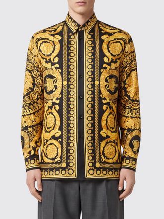 Versace Seidenhemd mit Barock-Print von mit franz&ouml;sischem Kragen