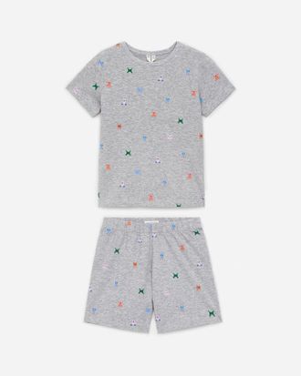 Arket Zweiteiliger Kurzer Pyjama Aus Jersey -Grau