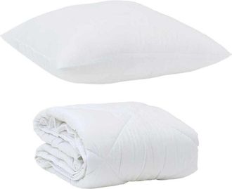 vidaXL Ganzjahresbettdecke mit Kissen Weiß 140 x 200 cm Mikrofaser Vidaxl