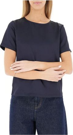 Max Mara Femme, Tops, Bleu, Taille: 42 FR Round Neck T-Shirt