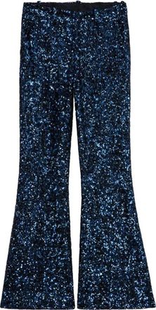 Zadig&Voltaire Femme, Pantalons, Bleu, Taille: 40 FR Pantalon &agrave; Paillettes