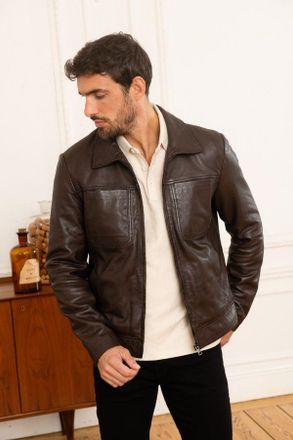 Serge Pariente Blouson Texas reddish brown
