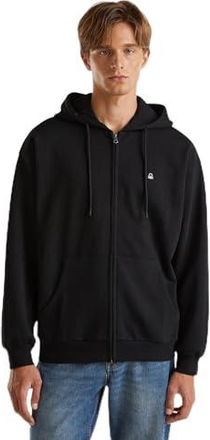 Benetton Giacca C/CAPP M/L 342zu500p Sweatshirt &agrave; Capuche, Noir, L Homme
