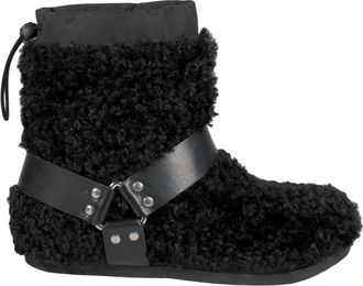 Vic Mati&eacute; Sabot Boh&egrave;me Teddy &agrave; Boucle - Femme - Chaussures - Noir - Taille: 37 EU