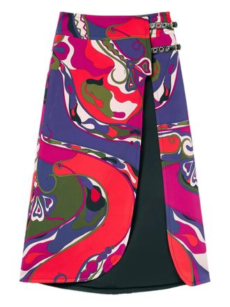 Pucci Midirock mit Orchidee-Print - Violett