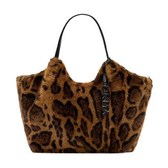 DKNY Dkny - Paula Medium Faux Fur Tote - Femme - Sacs - Brun - Taille: ONE Size