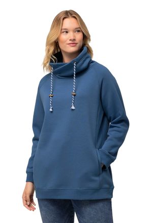 Ulla Popken Damen große Größen Übergrößen Plus Size Sweatshirt, weiter Stehkragen, Taschen, Raglan-Langarm