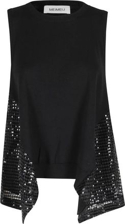Meimeij Femme, Tops, Noir, Taille: 38 FR Blouse Avec Sequins