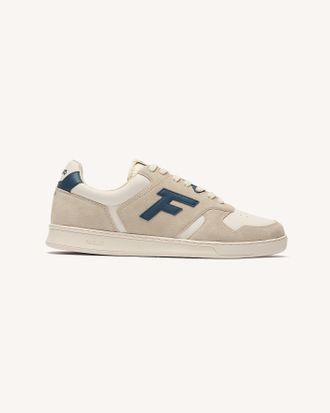 Faguo Baskets en cuir beige et bleu