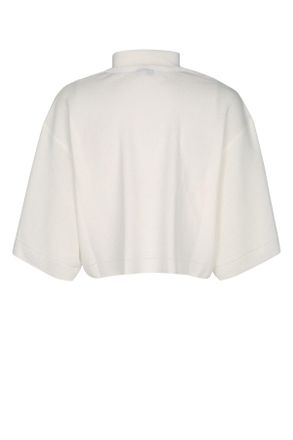 Alaia Womens Crop Top Sweater White