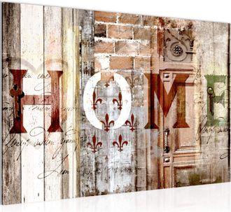 Runa Art Bild Home Modern Wandbilder Schlafzimmer Wohnzimmer 1 Teilig - Made In Germany - Holzoptik Beige Braun Flur 502815b