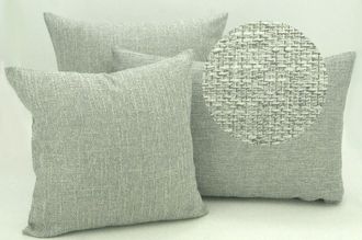 Heimtexland edle Kissenhülle meliert mit Struktur in hochwertiger Bouclé Leinen-Optik mit Reißverschluß - in hellgrau 50x50 cm - Kissen Typ314