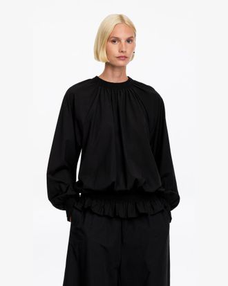 Arket Gesmokte Bluse -Schwarz