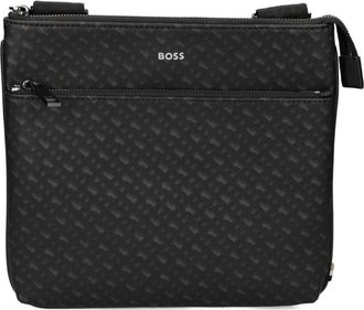HUGO BOSS Homme, Sacs, Noir, Taille: ONE Size Sac Messenger &agrave; Imprim&eacute; Logo
