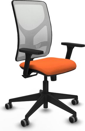 Piqueras y Crespo B&uuml;rostuhl f&uuml;r Zuhause, mit 3D-Armlehnen, h&ouml;henverstellbare Lendenwirbelst&uuml;tze, ausgestattet mit 3 Positionen und Schneideschaum, Wei&szlig;/Orange