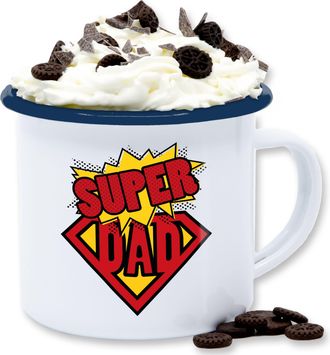 Shirtracer Emaille Tasse Blechtasse - zum Vatertag - Super Dad - Geschenke f&uuml;r Papa Geschenk Geburtstagsgeschenk Vater Papi Bester Papa Weihnachts-Geschenk - 300