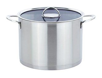 GSW 893268 Elegance Alleskocher mit Glasdeckel 26cm / ca. 10,0 Liter, Edelstahl, Silber, 26 cm, 2-Einheiten, 40 x 27,5 x 21,5 cm