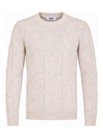 Alpha Studio Rundhalspullover - Creme