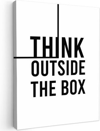 MuchoWow © Bilder 50x70 cm Wohnzimmer Deko Modern Wandbild Foto auf Leinwand Bild Schlafzimmer Room Decor Geschenke Think outside the box - Sprichwörter - Engl