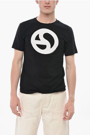 Acne Studios Cotton-Blend Crewneck T-Shirt With Front Logo size L