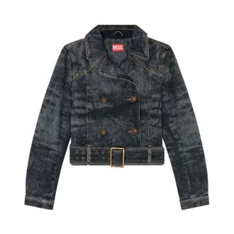 Diesel Femme, Vestes, Noir, Taille: 42 FR Veste en jean courte De-Legend-S