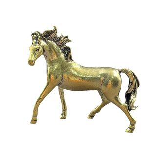 IFUNDOM Vintage Messing Pferdefigur Tischdekoration Kupfer Zodiac Pferd Skulptur Mit Antiker Patina Feng Shui Gl&uuml;cksbringer Robustes Solid-Messing Kunstwerk F