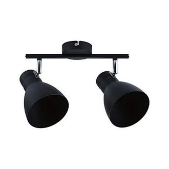 Paulmann 66760 Spotlight Davy 2-flammig max. 2x20 Watt Deckenleuchte Schwarz Spot Metall E27 Deckenstrahler ohne Leuchtmittel