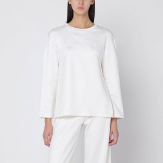Max Mara White sweatshirt in silk blend