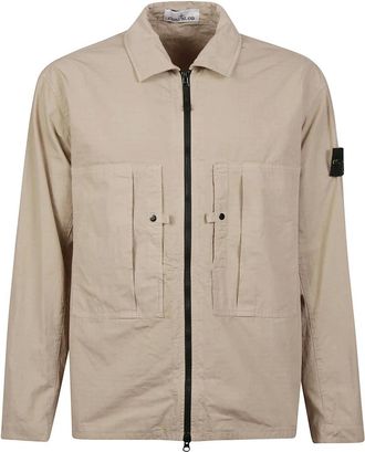 Stone Island Homme, Vestes, Beige, Taille: L Surchemise Ripstop Merceris&eacute;