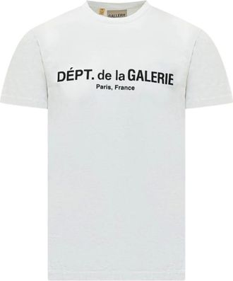 Gallery Dept. Homme, Tops, Blanc, Taille: M T-shirt &agrave; Manches Courtes et Col Rond en Coton