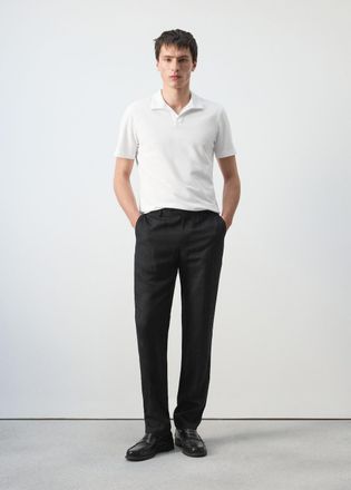 Mango Polo piqu&eacute; slim-fit blanc - Homme - XXL - MANGO MAN