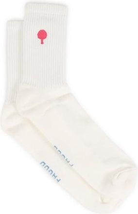 Faguo Chaussettes mi-hautes brod&eacute;es en coton m&eacute;lang&eacute;