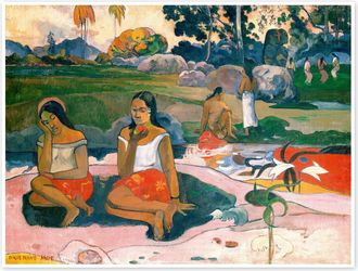 Posterlounge Wunderbare Quelle (Nave nave moe) Poster von Paul Gauguin 40 x 30 cm Gr&uuml;n Wandbilder Wanddeko