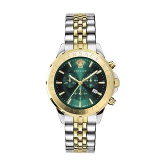 Versace Herren Chronograph Signature Uhr Gr&uuml;n - - Accessories - Herren - Mehrfarbig - ONE SIZE