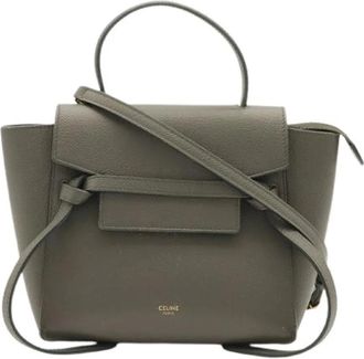 Celine Sac bandouli&egrave;re en cuir Nano Pre-owned - Femme - Pre-owned - Gris - Taille: ONE Size