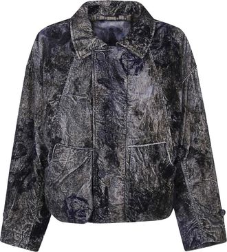 Ziggy Chen Veste Aviateur en Velours - Homme - Vestes - Gris - Taille: S
