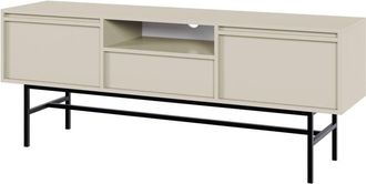 Selsey Selsey - Evo - TV-Lowboard mit Schublade und Metallgestell, Graubeige, 154 cm