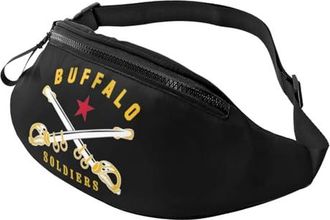 Generic Histoire Am&eacute;ricaine Des Buffalo Soldiers Sac Banane Unisexe Sac &Agrave; Bandouli&egrave;re Polyvalent Poche Poitrine Pour Shopping Cyclisme Randonn&eacute;e 14X35Cm