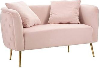 Dmora 2-Sitzer Sofa Bernalda 127x74x71 cm Rosa mit Kissen