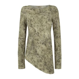 Cortana Seiden-Top mit Kr&auml;uterprint - - Tops - Damen - Gr&uuml;n - S
