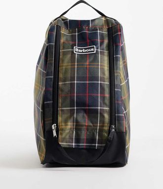 Barbour Tartan-Karo-Stiefeltasche in Gr&uuml;n