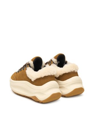 Moon Boot Womens Moon247 City Shearling Sneakers Brown Shoes >