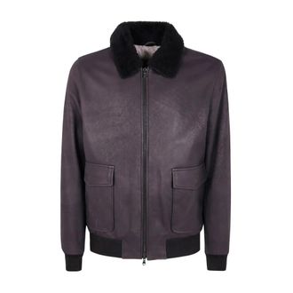 Barba Stilvolle Lederjacke- hergestellt in Italien - - Jackets - Herren - Braun - M