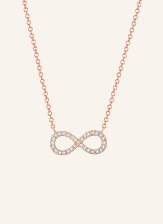 Leaf Halskette Infinity Aus 18 Karat Ros&eacute;gold Mit Diamanten rosegold