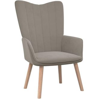 Les Tendances Fauteuil scandinave Gris clair Velours